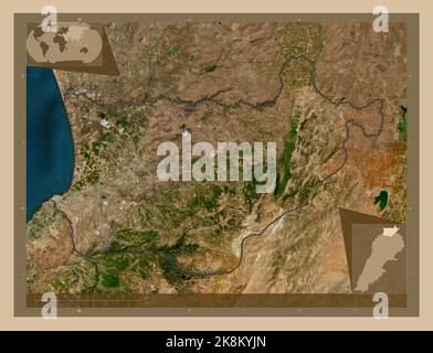 Akkar, governorate of Lebanon. Low resolution satellite map. Locations ...