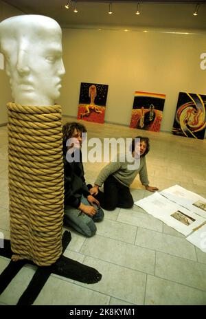 Oslo 19860305 The visual artists Frans Widerberg and son Nico Widerberg ...