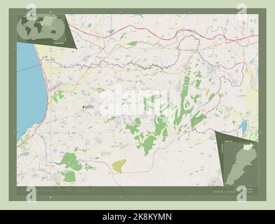Akkar, governorate of Lebanon. Open Street Map. Corner auxiliary ...