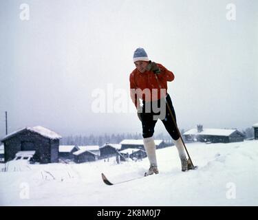 January 1966 - training at home before the World Cup Ski jumper Lars ...