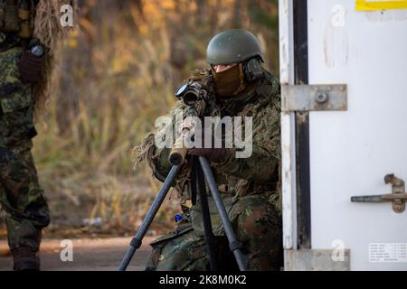 24 October 2022, Estonia, Ämari: An Air Force Eurofighter Typhoon ...