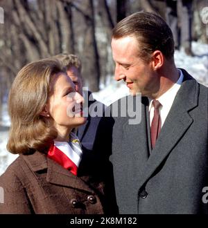19680319: The engagement between Crown Prince Harald and Miss Sonja ...