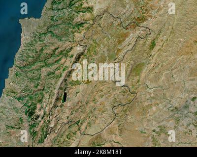 Beqaa, governorate of Lebanon. High resolution satellite map. Locations ...