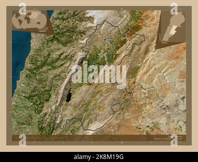Beqaa, governorate of Lebanon. Low resolution satellite map Stock Photo ...