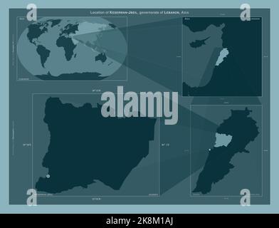 Beirut, governorate of Lebanon. Diagram showing the location of the ...
