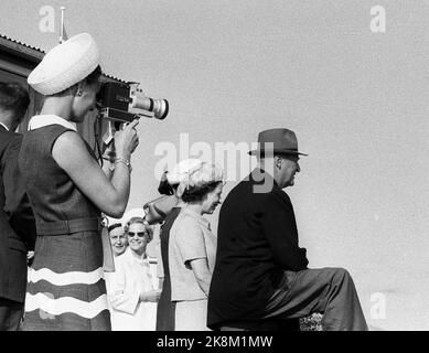 Molde 19690809. Queen Elizabeth II of England visiting Norway with her ...