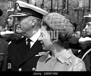 Bergen 19690807. Queen Elizabeth II in Norway with her family. Banquet ...