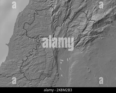 Nabatiyeh, governorate of Lebanon. Elevation map colored in wiki style ...