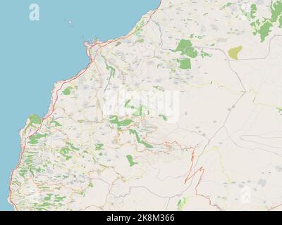 North, governorate of Lebanon. Open Street Map. Locations and names of ...