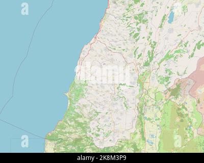 South, governorate of Lebanon. Open Street Map. Locations and names of ...