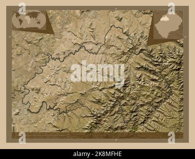 Berea, district of Lesotho. Low resolution satellite map Stock Photo ...