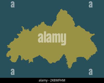 Berea, district of Lesotho. Solid color shape. Locations and names of ...