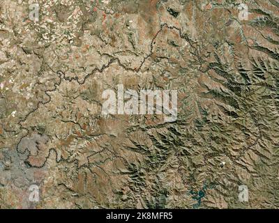 Berea, district of Lesotho. High resolution satellite map. Locations of ...