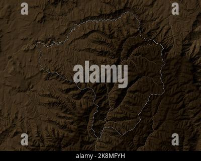 Butha-Buthe, district of Lesotho. Colored elevation map with lakes and ...