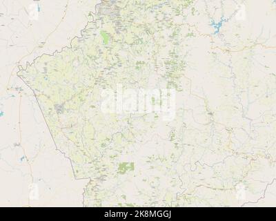 Mafeteng, district of Lesotho. Open Street Map. Locations and names of ...
