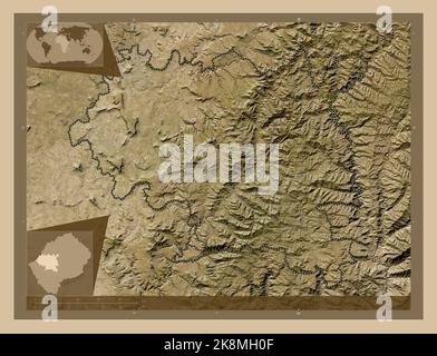 Maseru, district of Lesotho. Low resolution satellite map Stock Photo ...