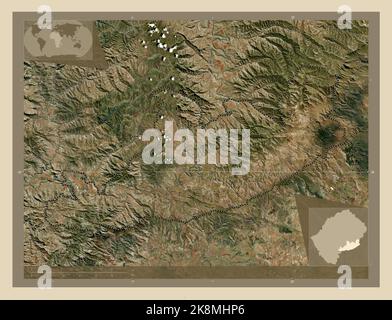 Qacha's Nek, district of Lesotho. High resolution satellite map Stock ...
