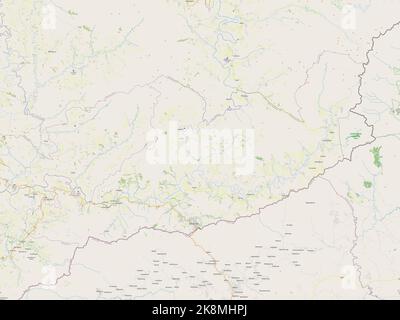 Qacha's Nek, district of Lesotho. Open Street Map. Corner auxiliary ...