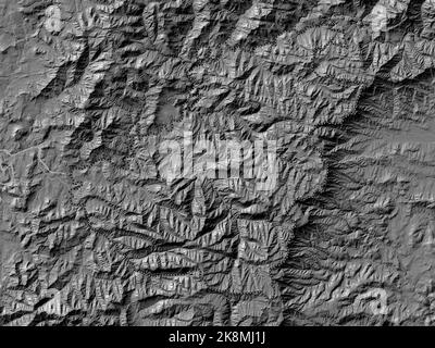 Quthing, district of Lesotho. Elevation map colored in wiki style with ...