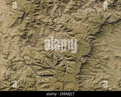 Quthing, district of Lesotho. Low resolution satellite map. Locations ...