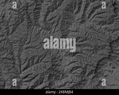 Thaba-Tseka, district of Lesotho. Elevation map colored in wiki style ...
