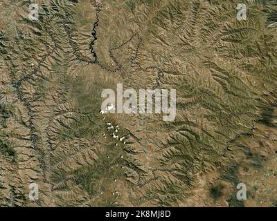 Thaba-Tseka, district of Lesotho. High resolution satellite map ...