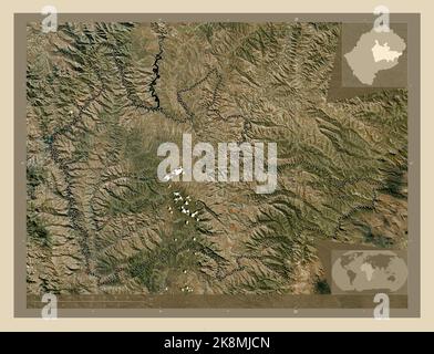 Thaba-Tseka, district of Lesotho. High resolution satellite map Stock ...