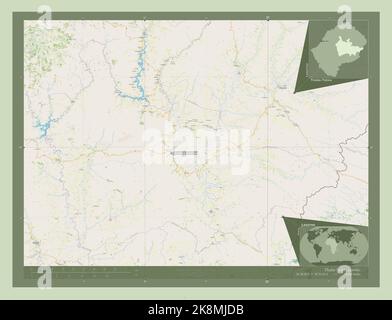 Thaba-Tseka, district of Lesotho. Open Street Map Stock Photo - Alamy