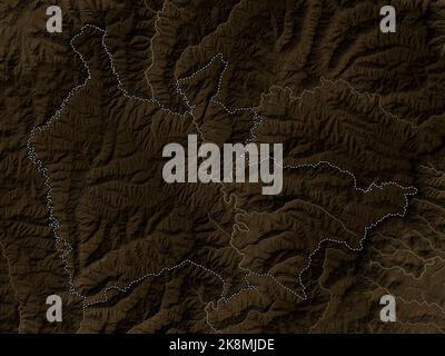 Thaba-Tseka, district of Lesotho. Elevation map colored in wiki style ...