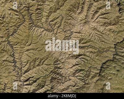 Thaba-Tseka, district of Lesotho. Low resolution satellite map ...