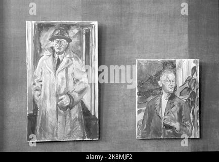 Oslo 19450709. Munch exhibition at the National Gallery. Edvard Munch's ...