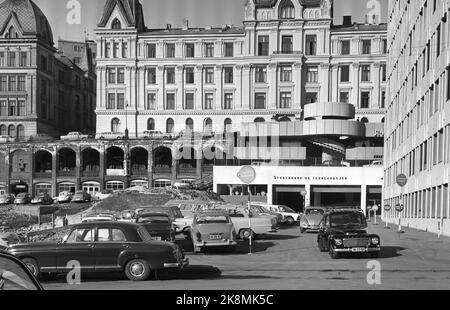 Oslo March 8, 1965. Old and new bay. Vikaterrassen. Vika police station ...