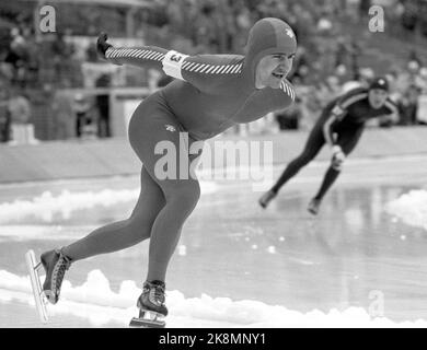 Gothenburg, Sweden 1984-02: World Cup at skating 1984. Geir Karlstad ...