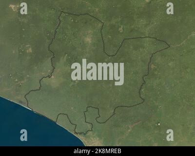 Bomi, county of Liberia. High resolution satellite map. Locations of ...