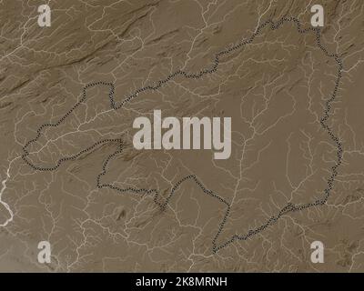 Bong, county of Liberia. Colored elevation map with lakes and rivers ...