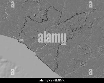 Grand Bassa, county of Liberia. Elevation map colored in wiki style ...