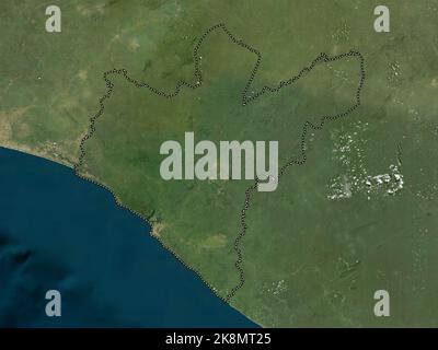 Grand Bassa, county of Liberia. High resolution satellite map ...