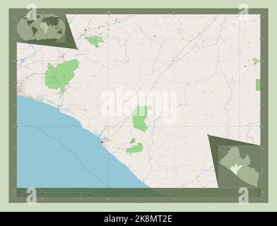 Grand Bassa, county of Liberia. Open Street Map Stock Photo - Alamy