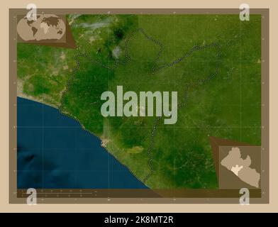 Grand Bassa, county of Liberia. Low resolution satellite map Stock ...