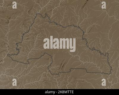 Grand Gedeh, county of Liberia. Colored elevation map with lakes and ...