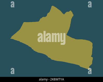 Grand Kru, county of Liberia. Solid color shape. Locations and names of ...