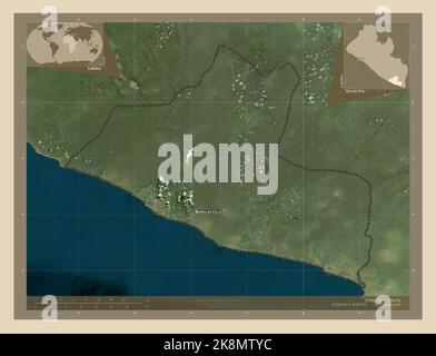 Grand Kru, county of Liberia. High resolution satellite map Stock Photo ...