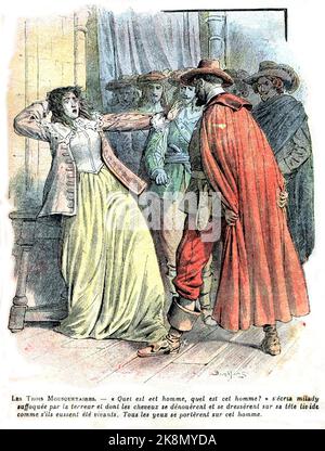 The Three Musketeers' (French: Les Trois Mousquetaires). Engraving 19th ...