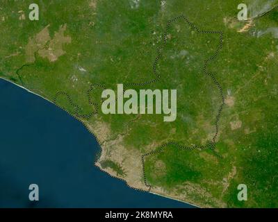 Montserrado, county of Liberia. Low resolution satellite map. Corner ...