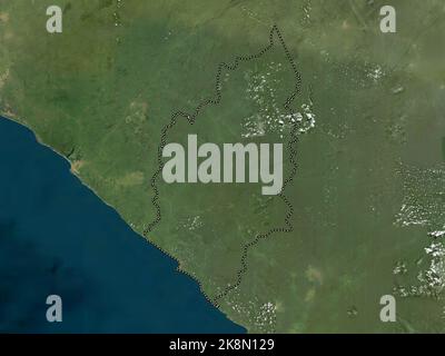 River Cess, county of Liberia. High resolution satellite map. Locations ...