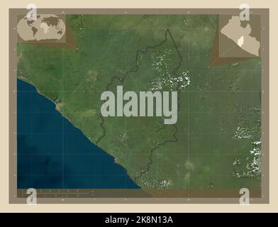 River Cess, county of Liberia. High resolution satellite map Stock ...