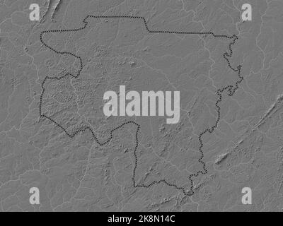 River Gee, county of Liberia. Bilevel elevation map with lakes and ...