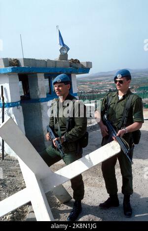 Lebanon 1987-04: Norwegian UN soldiers in Lebanon. UNIFIL forces ...