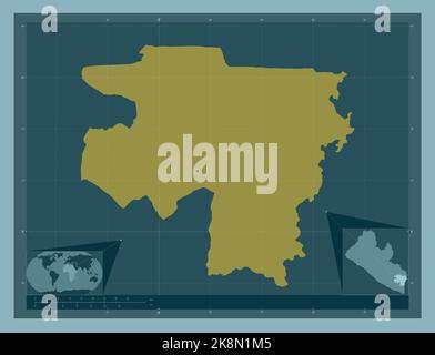 River Gee, county of Liberia. Solid color shape. Corner auxiliary ...