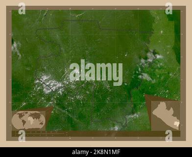 River Gee, county of Liberia. Low resolution satellite map. Locations ...